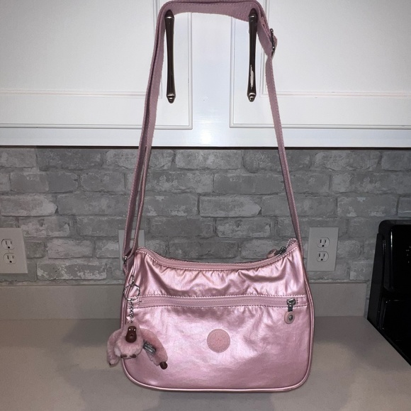 Kipling | Bags | Kipling Metallic Pink Crossbody Purse Bag With Mallory ...